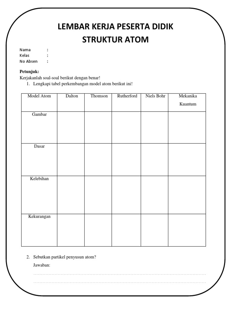 LKPD Struktur Atom | PDF