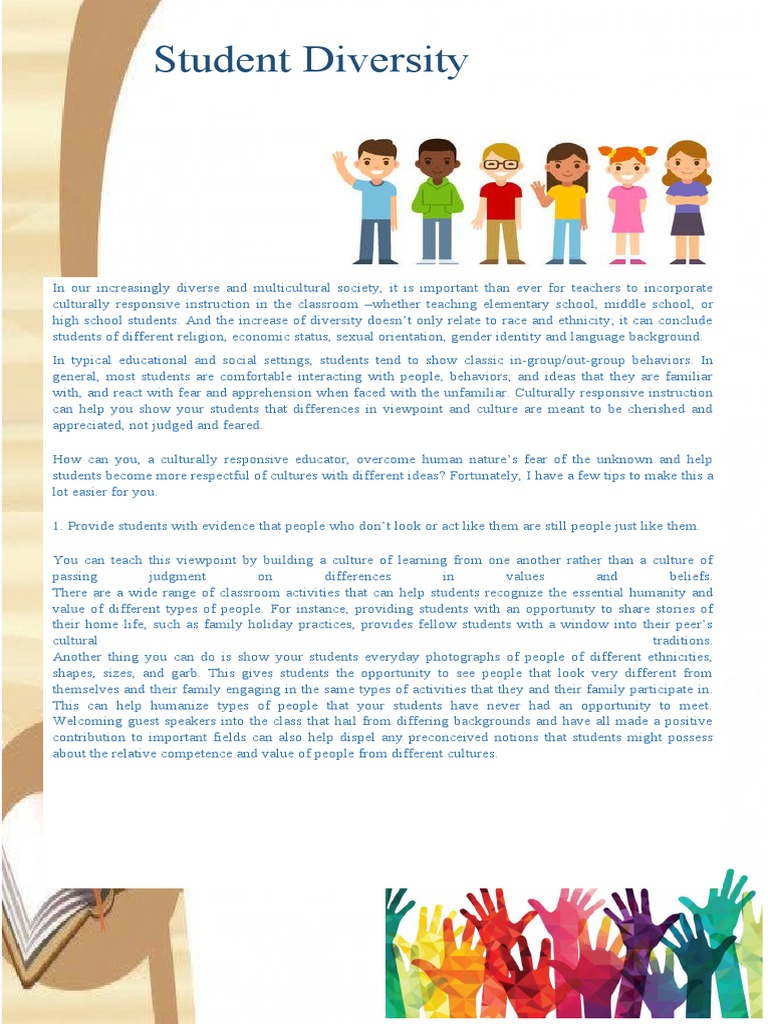 MODULE 3 - Student Diversity | PDF | Multiculturalism | Teachers