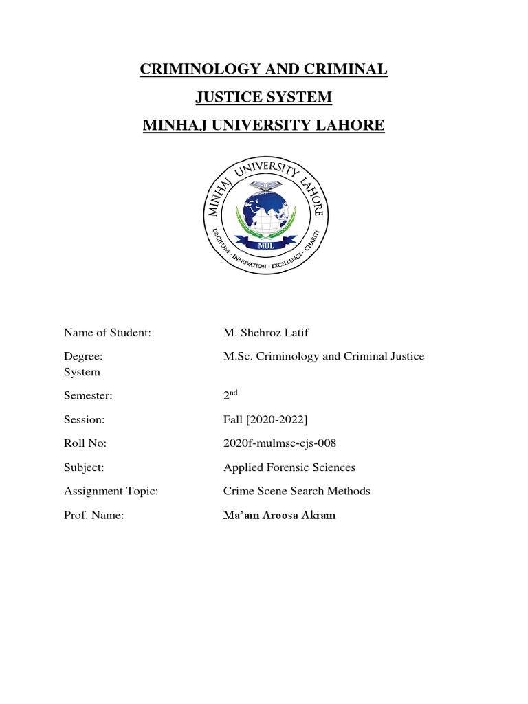 Crime Scene Search Method | PDF | Crime Scene | Dna Profiling