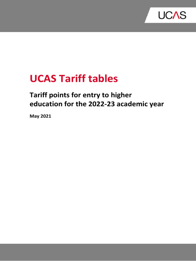 Ucas Tariff Tables May 2021 v1.2 | Download grátis PDF | Bachelor's ...