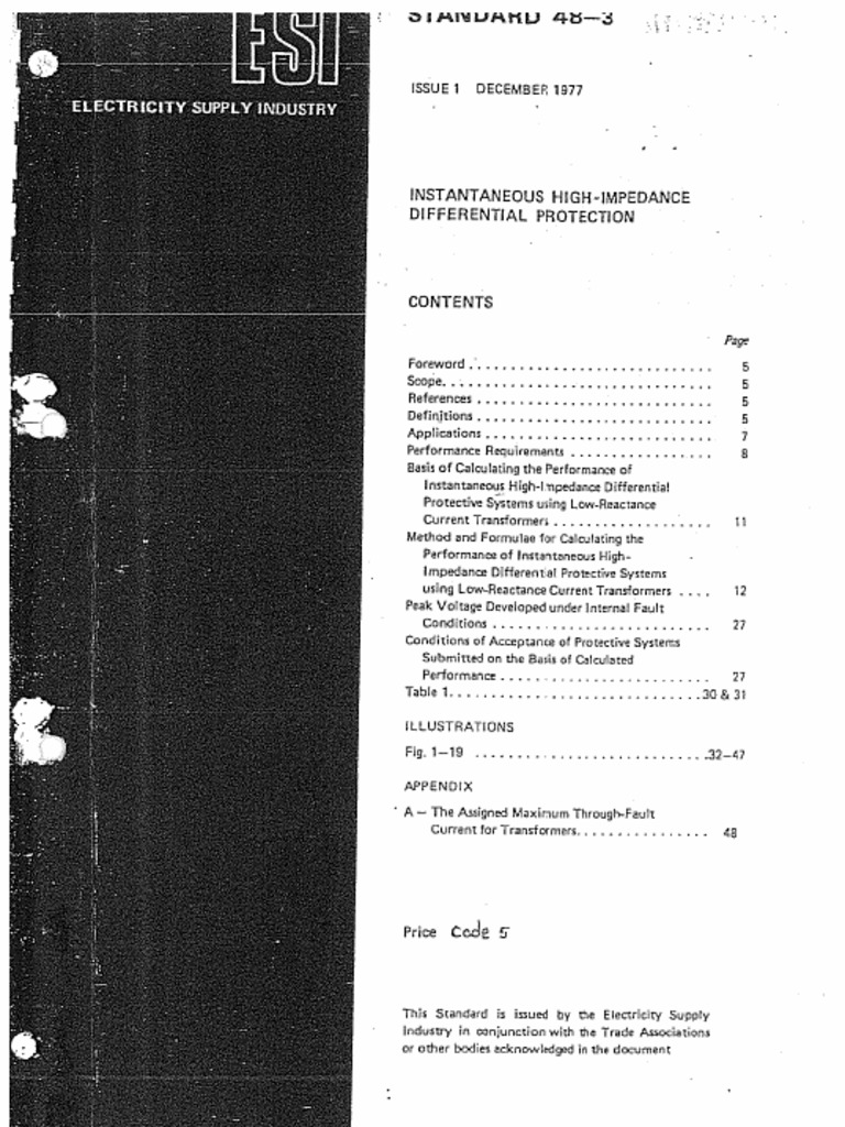 Instantaneous High Impedance Differential Protection | PDF