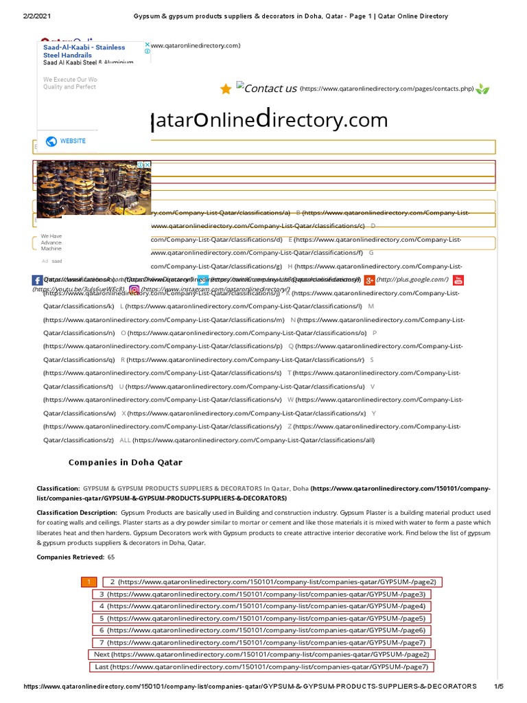 Gypsum & Gypsum Products Suppliers & Decorators in Doha, Qatar - Page 1 ...