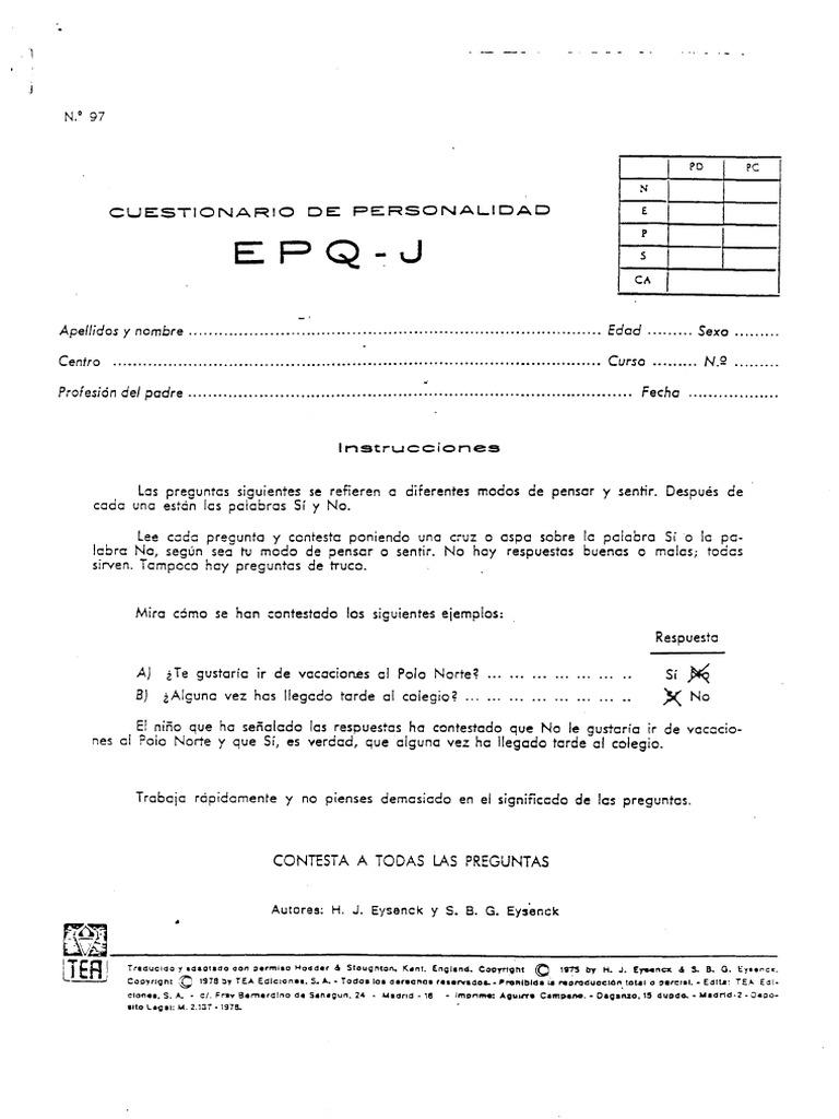 EPQ-J Tif | PDF