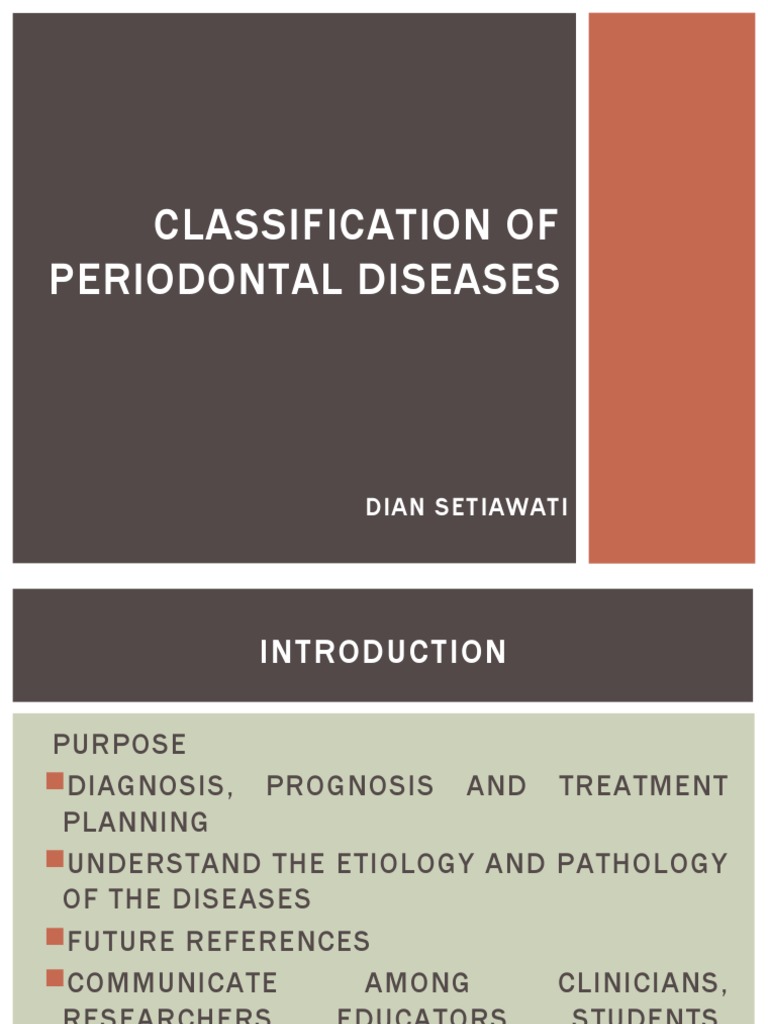 Classification of Periodontal Diseases | PDF | Periodontology | Medicine