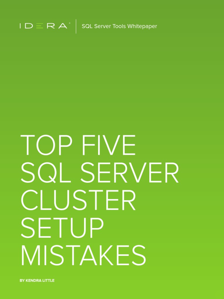 Idera WP SQL Top5SQL Cluster Setup Mistakes | PDF | Computer Cluster ...