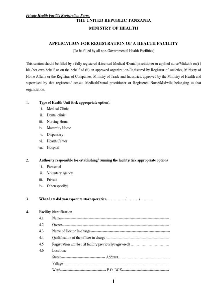 Registration of A Health Facili | PDF | Toilet | Nursing