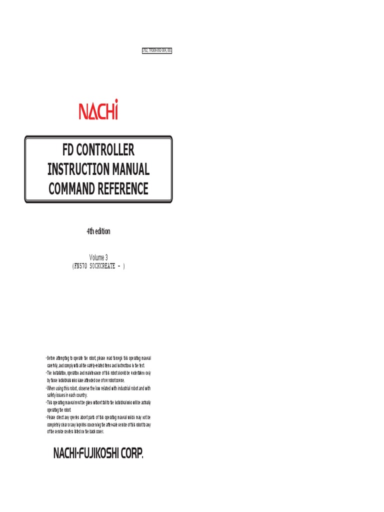 FD Controller Instruction Manual Command Reference: 4th Edition | PDF ...