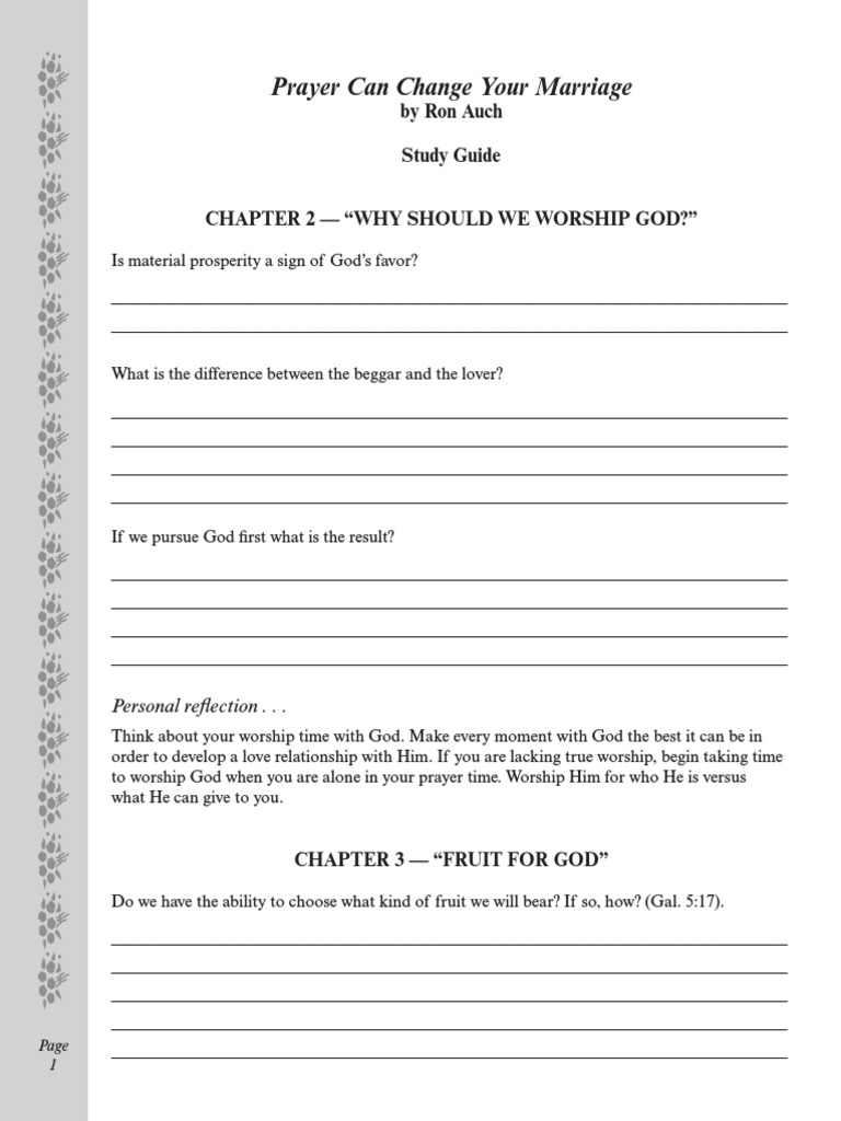 Study Guides - Prayer Can Change Your Marriage (Study Guide) | PDF ...