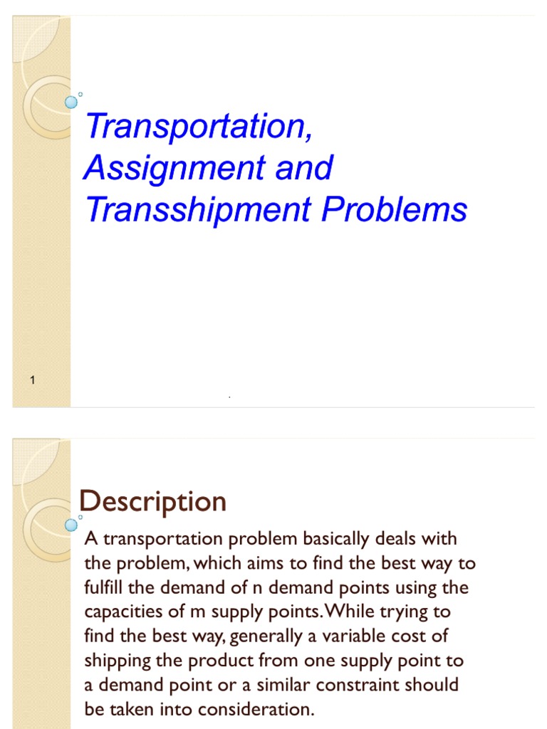 Tranportation and Transshipment Problem | PDF | Matrix (Mathematics ...