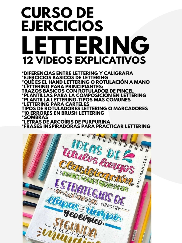 Curso Lettering Paso A Paso | PDF | Color | Caligrafía