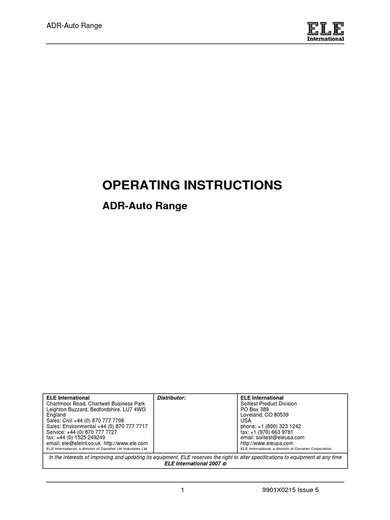 Operating Instructions: ADR-Auto Range | Download Free PDF | Ac Power ...