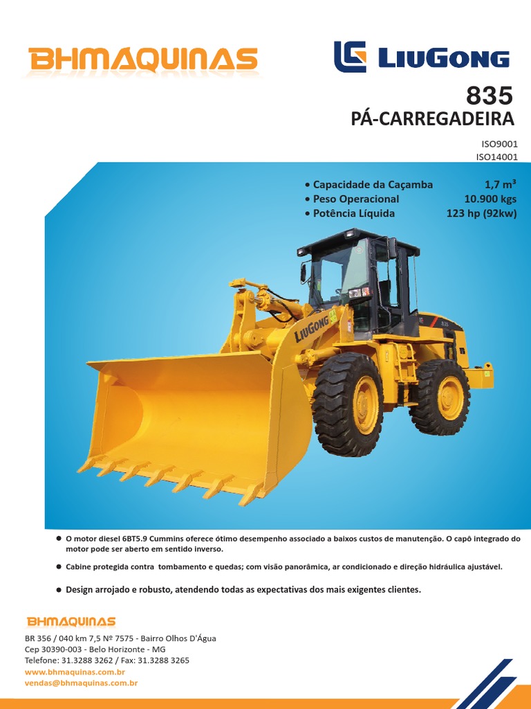 PC 835 Liugong | PDF | Motores | Veículos