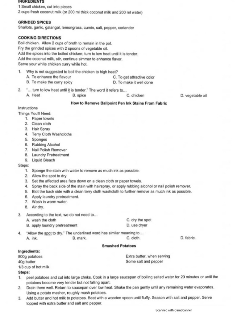 Procedure Text Worksheet 1 | PDF