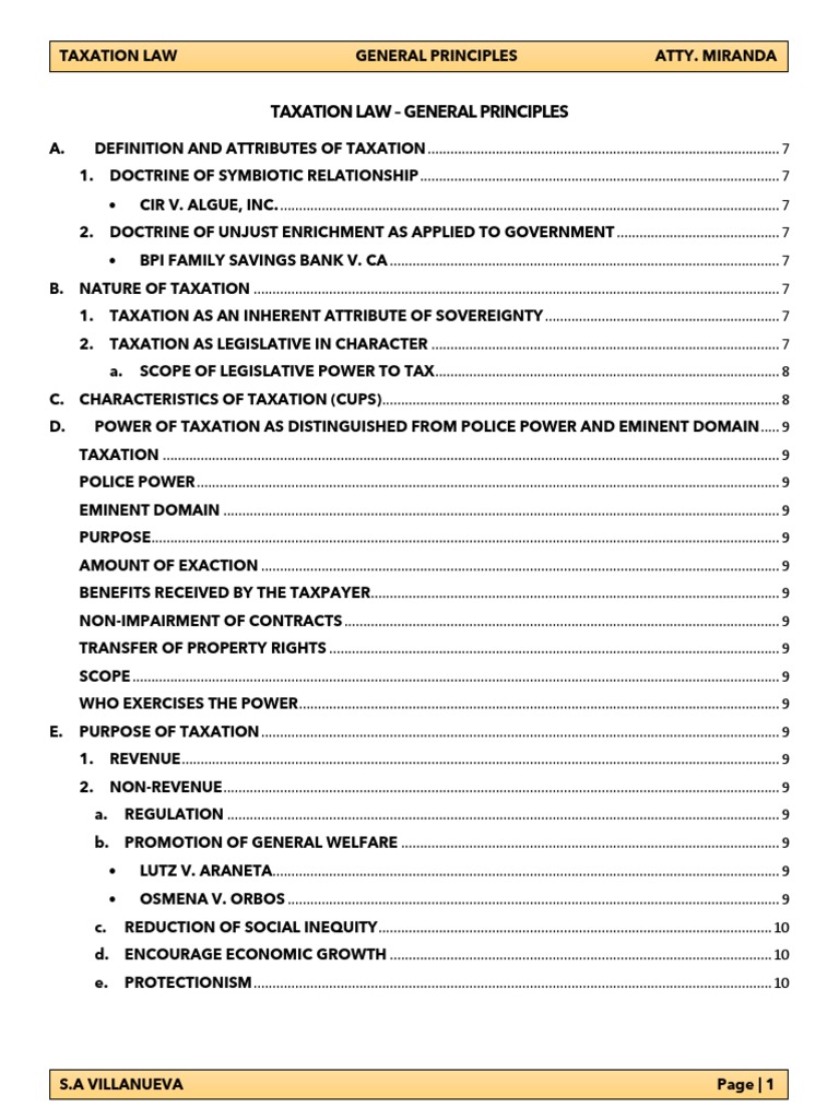 General-Principles (Miranda Notes) | PDF | Taxes | Taxation In The ...
