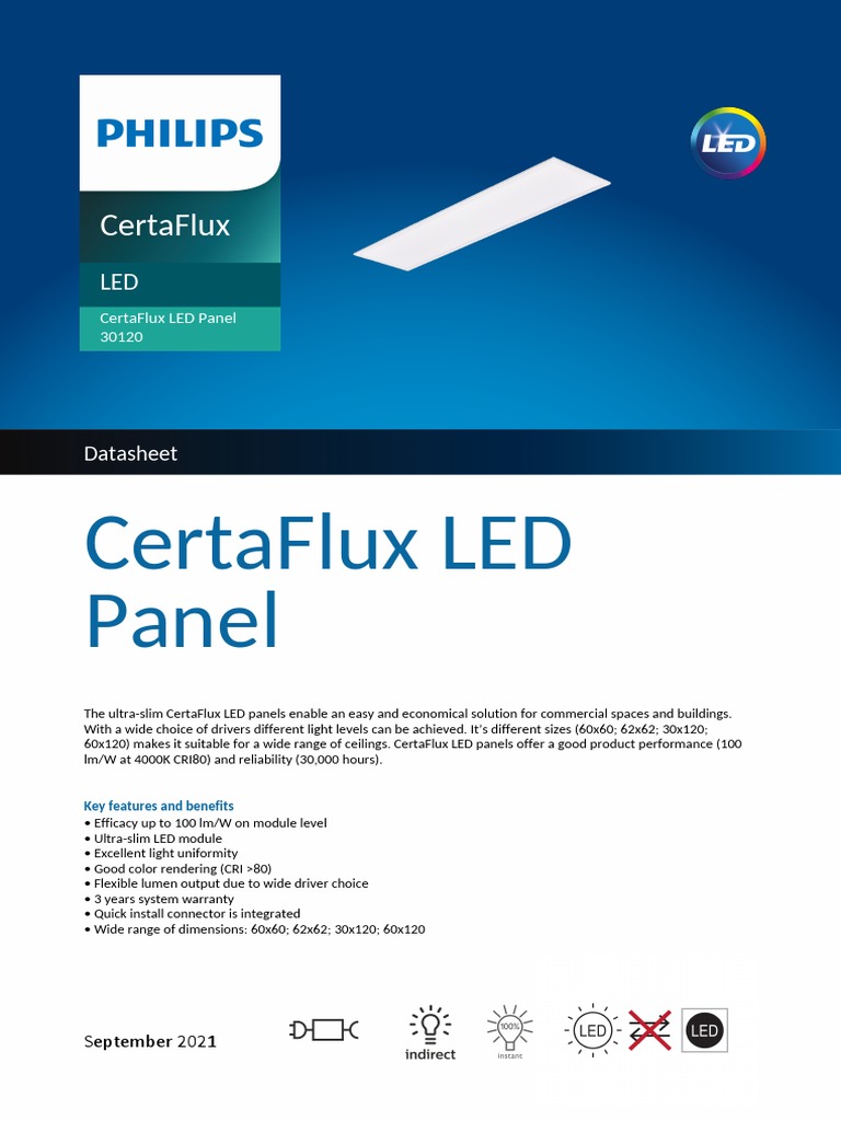 Philips CertaFlux LED Panel 30120 | PDF | Electrical Engineering ...