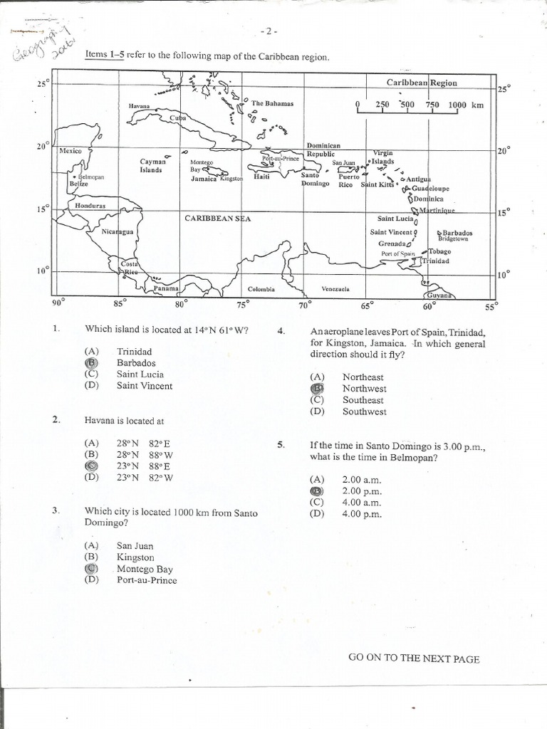 CSEC Geography June 2016 Paper 1 Answers 8xxhha | PDF