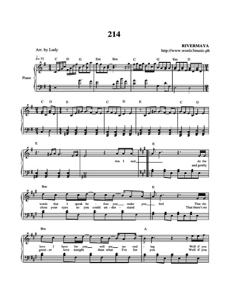 214 Music Sheet | PDF