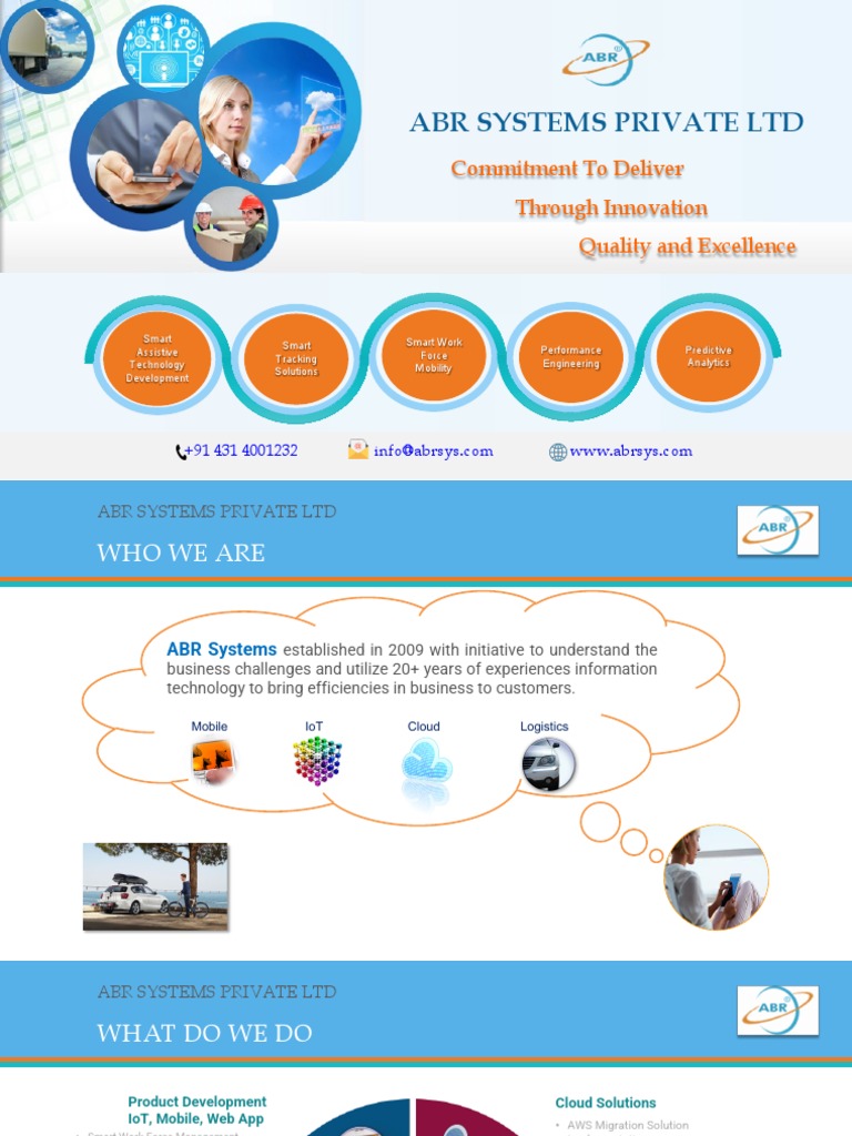 ABR Systems PVT LTD Overview | PDF | Mobile App | Cloud Computing