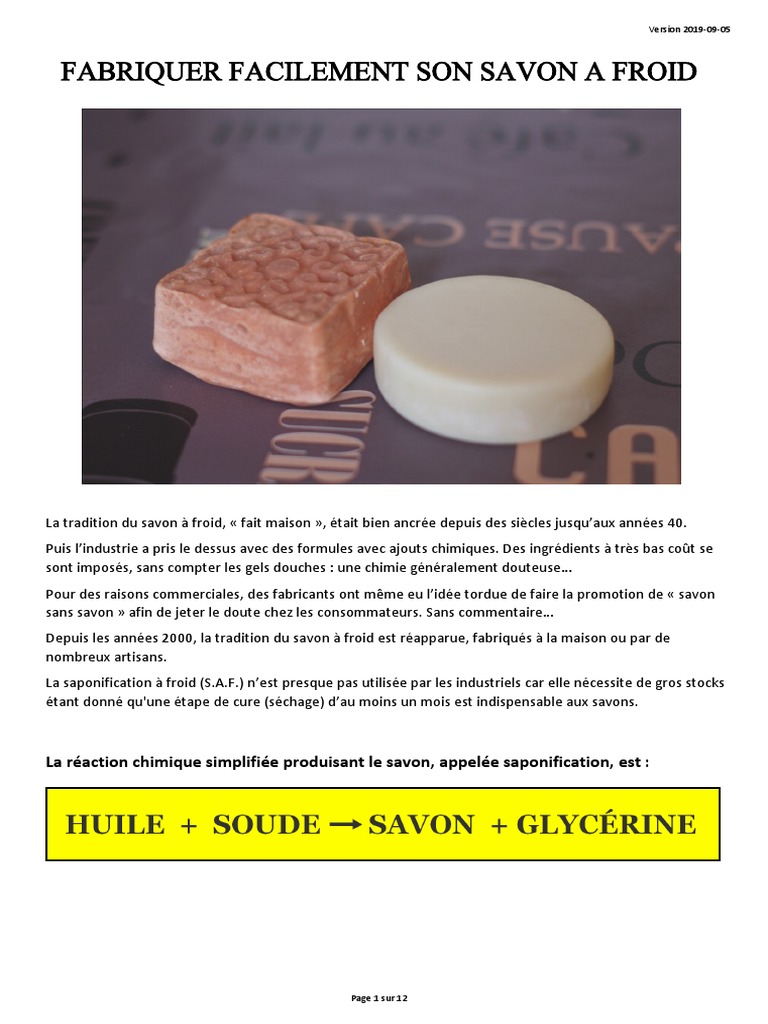 Fabriquer Facilement Son Savon A Froid | PDF | Savon | Hydroxyde de sodium