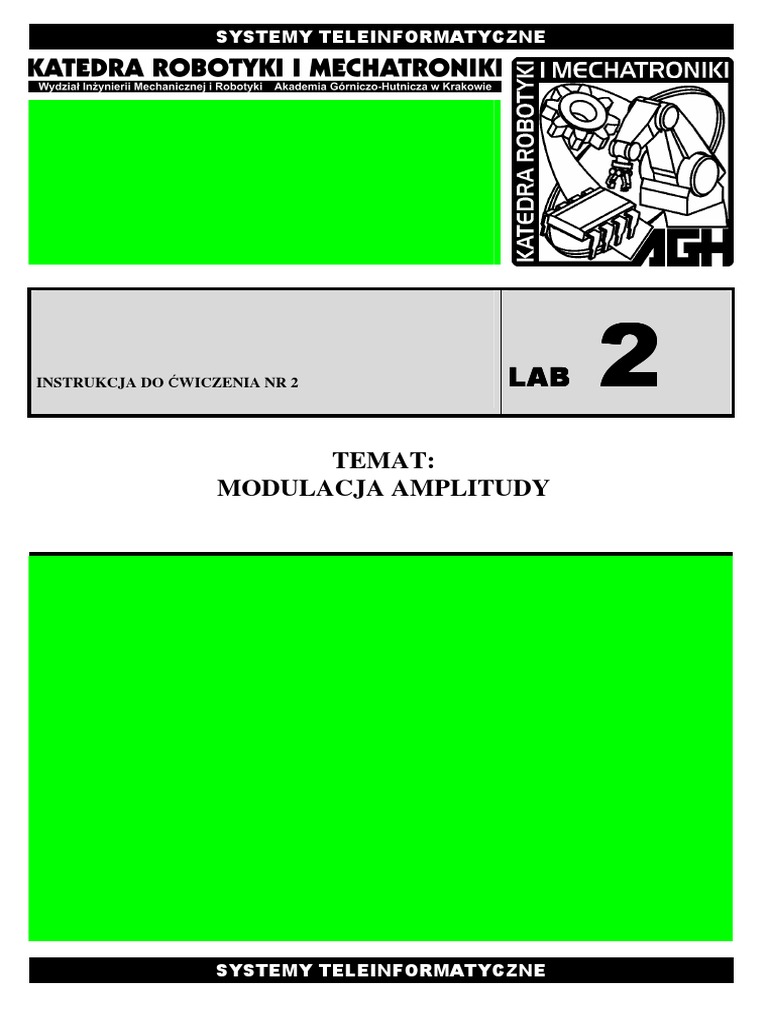 LAB 2 Modulacja Amplitudy-Student | PDF
