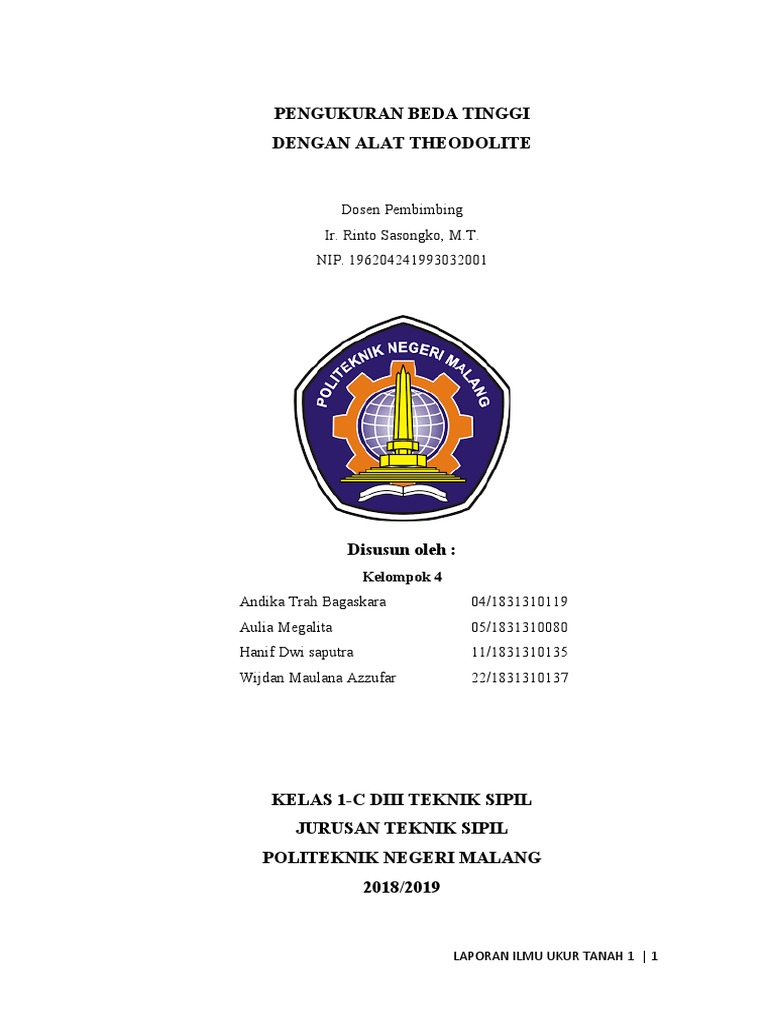 Pengukuran Beda Tinggi dengan Theodolite | PDF | Perjalanan | Metode ...