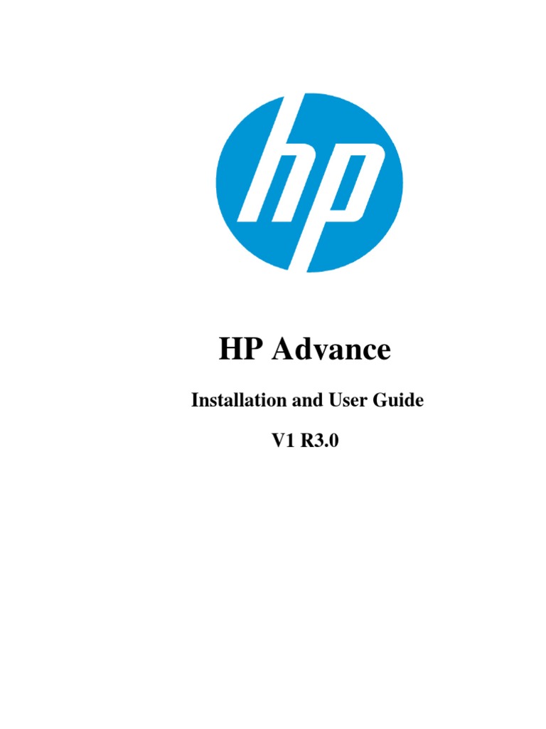 HP Advance Installation and User Guide V1 R3.0 | PDF | Software ...