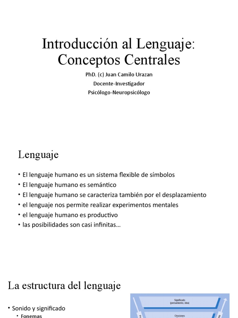 S1 Introducción Al Lenguaje Conceptos Centrales | PDF | Comunicación | Lingüística