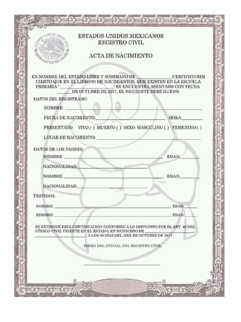 Acta Nacimiento Huevo | PDF Acta Nacimiento Huevo | PDF