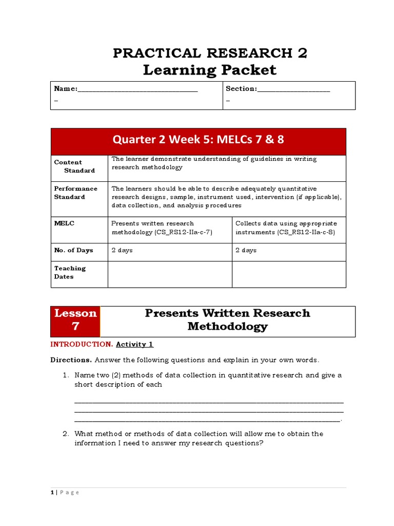 PR2 QUARTER 2 Week 5 | Download Free PDF | Survey Methodology | Cognition