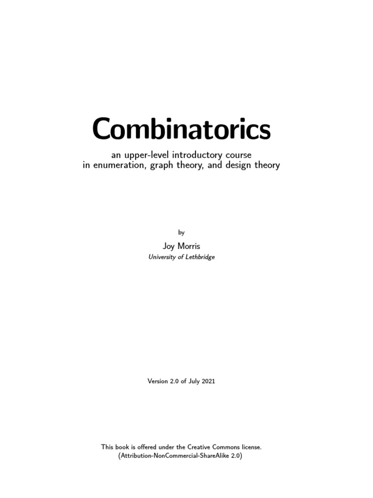 Combinatorics Introduction Pdf Discrete Mathematics Code 8912