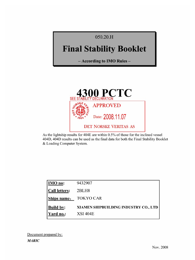 050.20 Final Stability Booklet1 | PDF | Stern | Ships