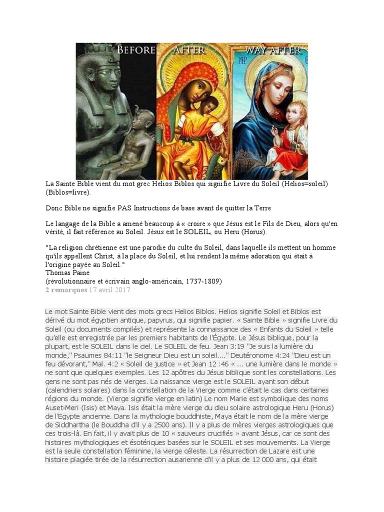 Hélios et la Bible : Mythes et Réalités | PDF | Jésus | Horus