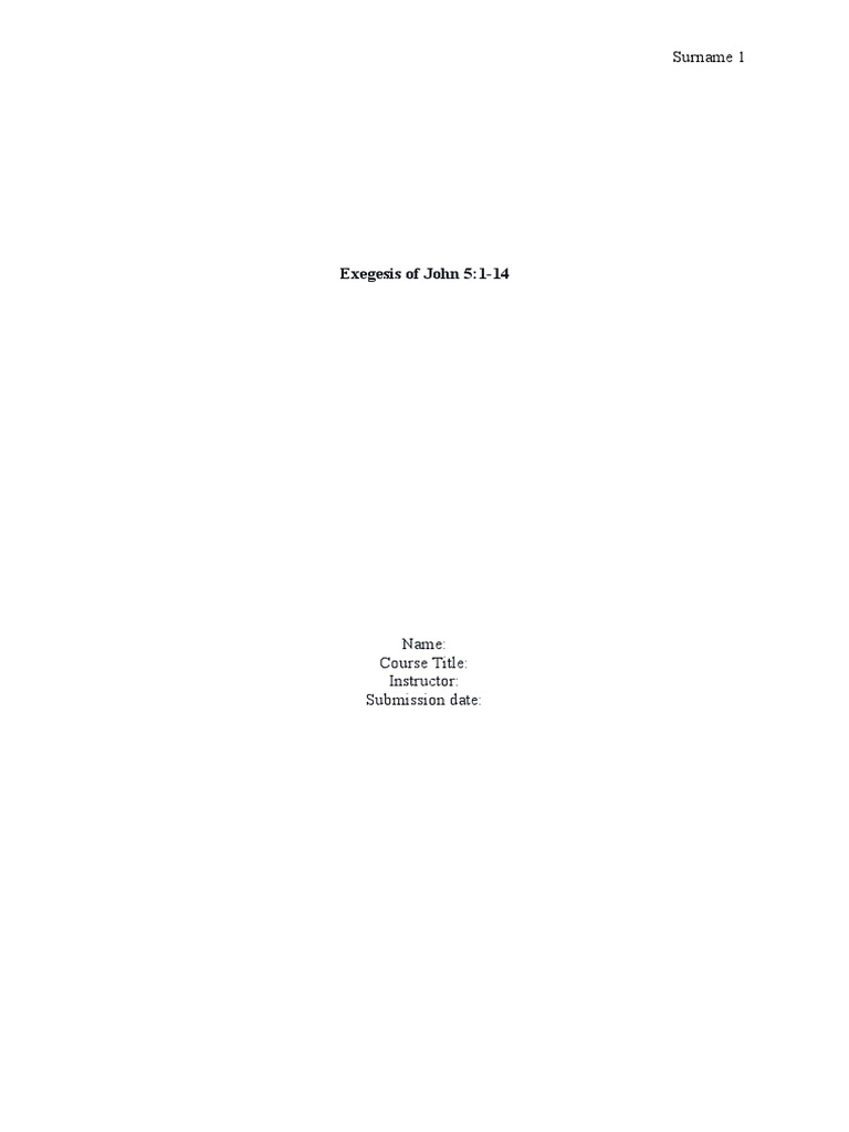 Exegetical Paper Edited | PDF | Gospel Of John | Jesus