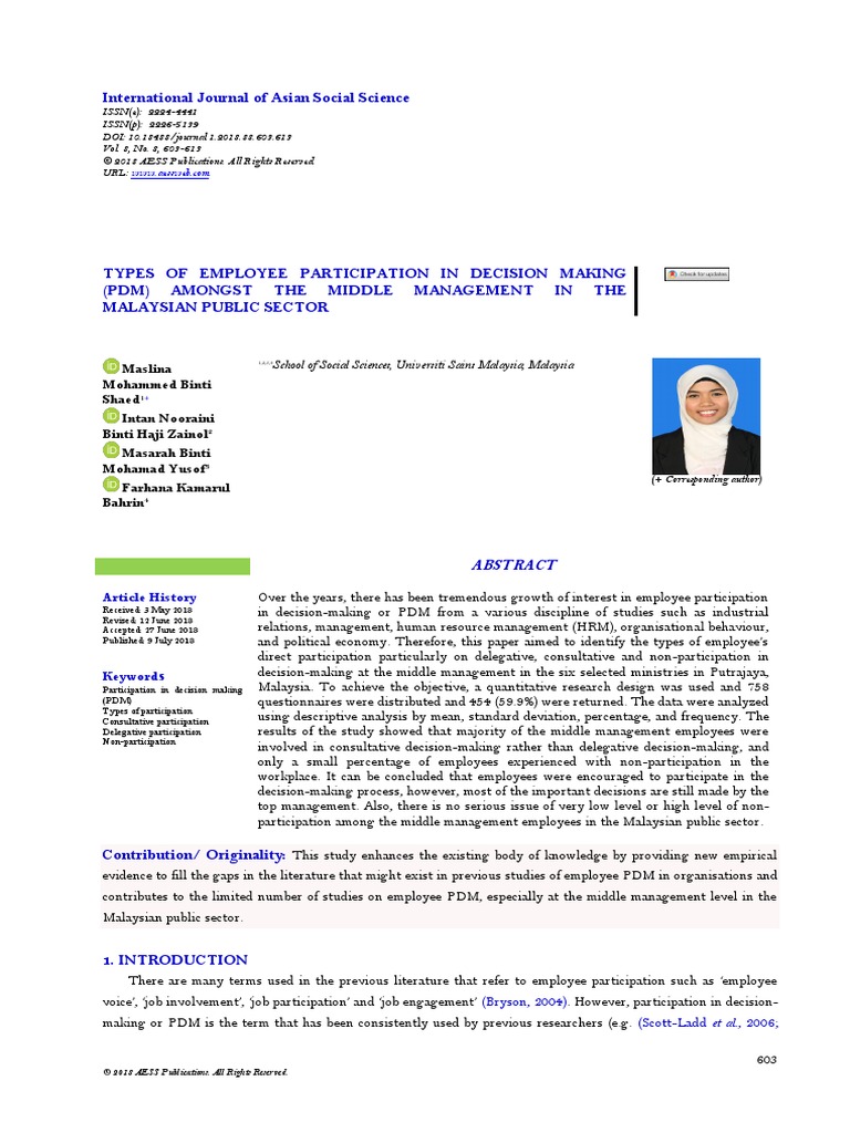 Ijass 2018 8 (8) 603 613 | PDF | Decision Making | Sampling (Statistics)