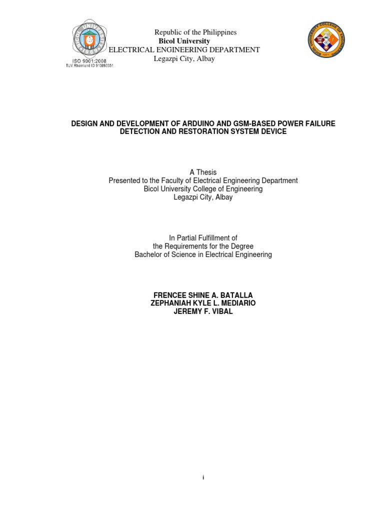Design and Development of Arduino and GSM Based Power Failure Detection ...
