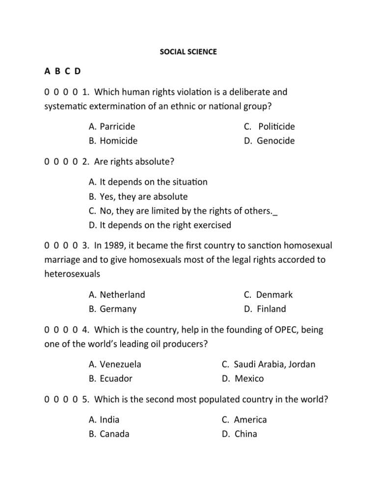 Soc. Scie. Exercises 2 Wid Key Gened | PDF | Asia | Taxes