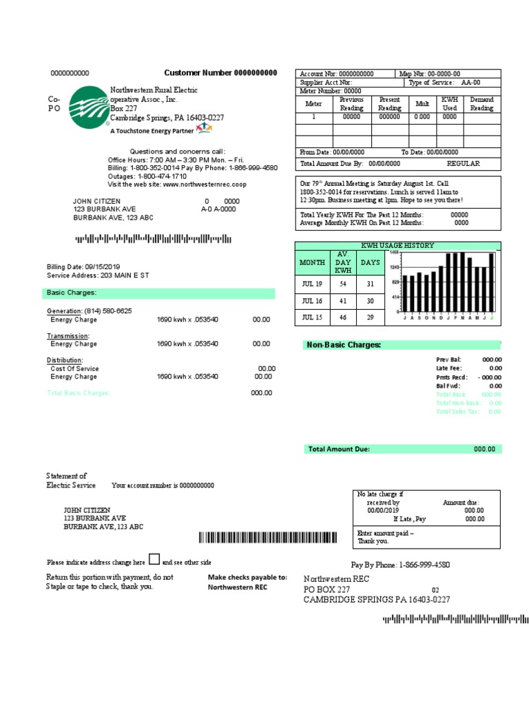 Northwestern Rural Electric Co-Operative Assoc., Inc. PO Box 227 ...