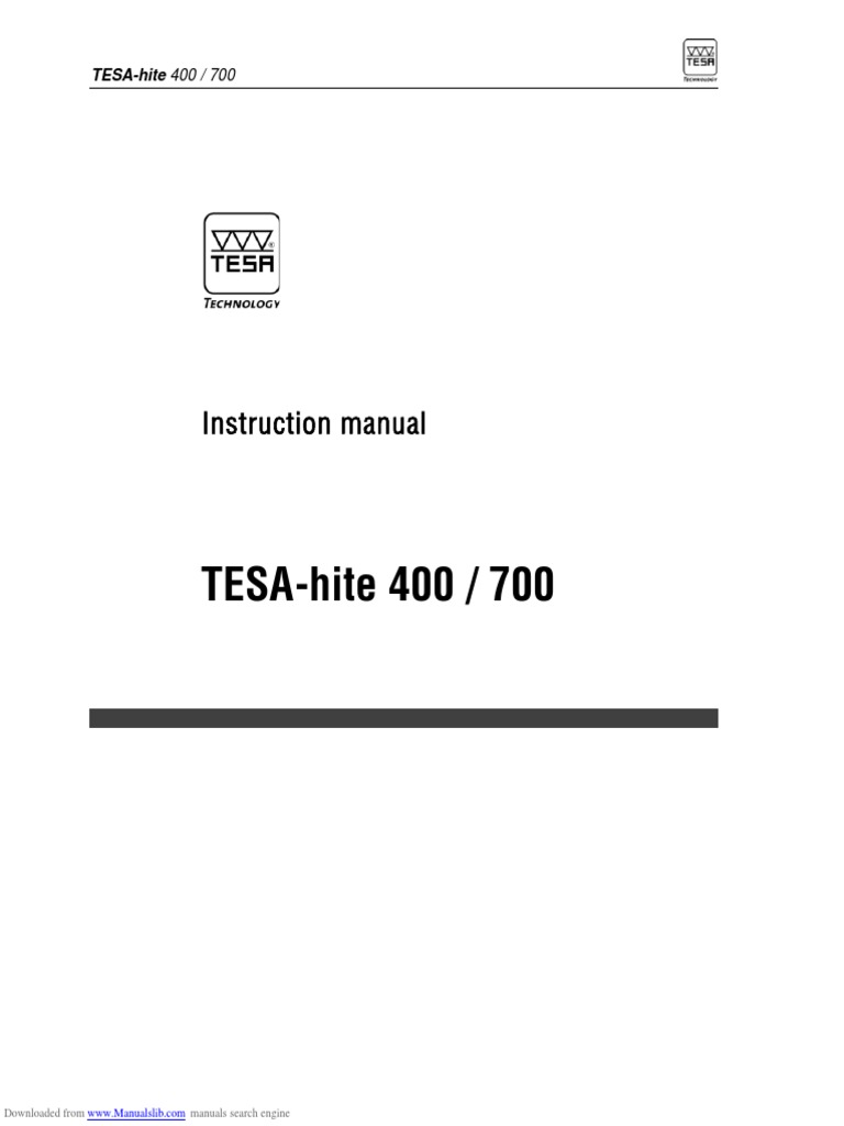 TESA-hite 400 / 700: Instruction Manual | PDF | Measurement ...