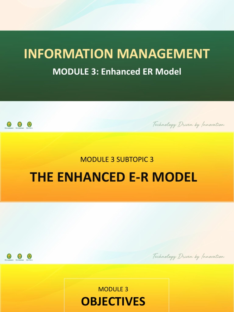 Information Management: MODULE 3: Enhanced ER Model | PDF | Relational ...
