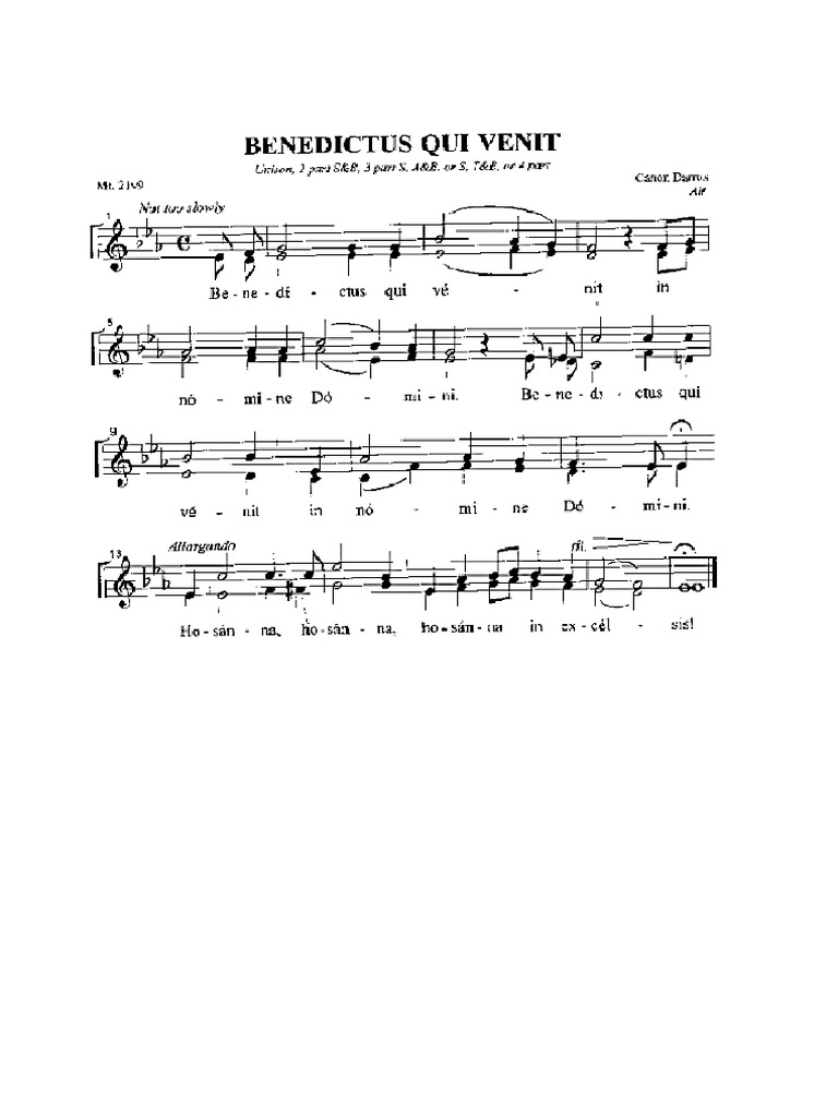 Benedictus Qui Venit | PDF