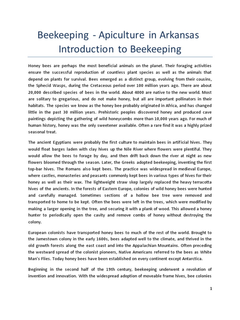 Introduction To Beekeeping | PDF | Beekeeping | Honey Bee