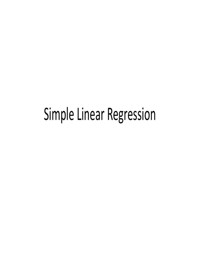 Simple Linear Regression Example | PDF
