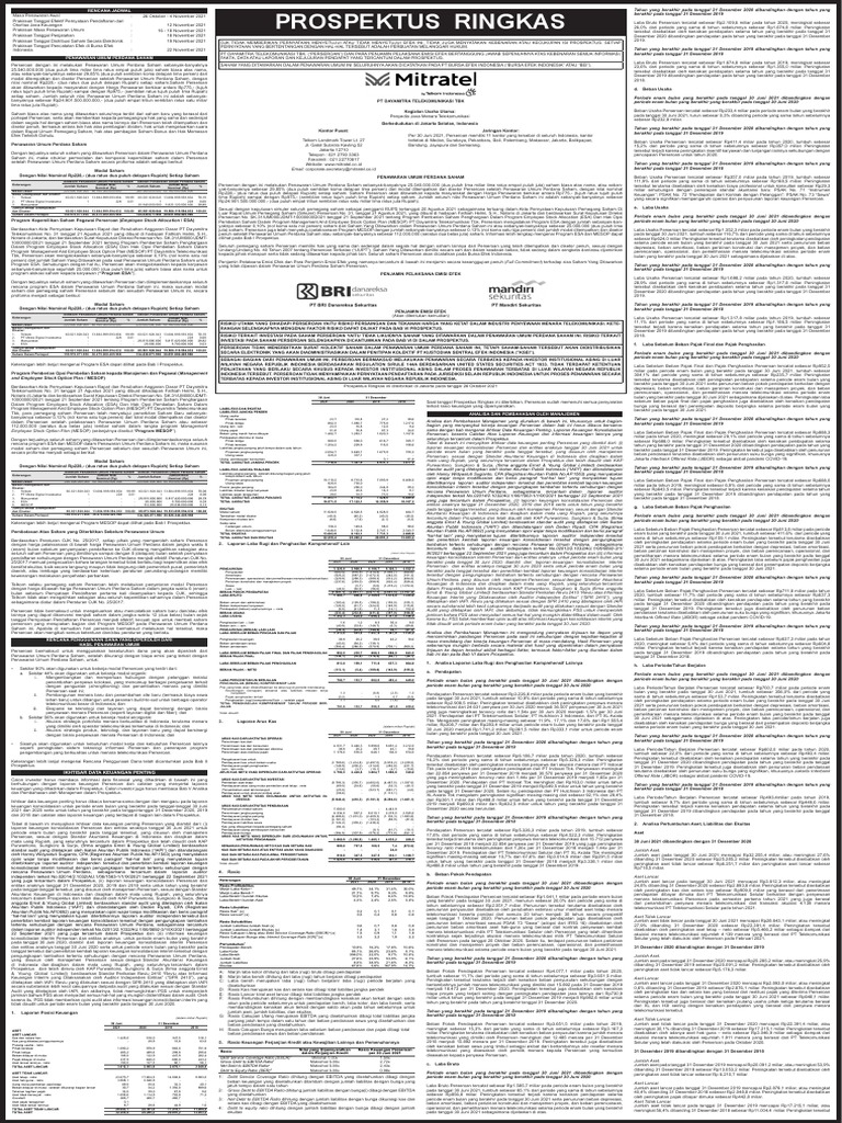 Prospektus Ringkas PT DAYAMITRA TELEKOMUNIKASI | PDF