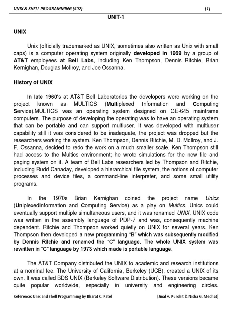 UnixUnit 1 | Download Free PDF | Unix | Process (Computing)