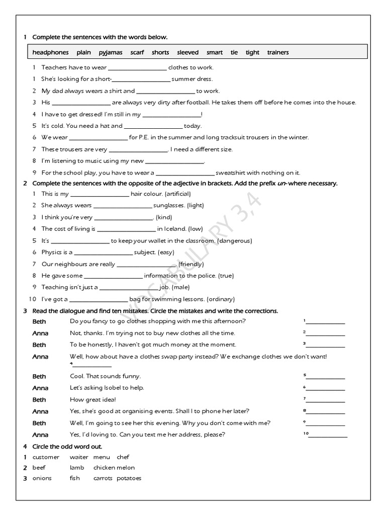 Complete The Sentences With The Words Below | PDF | Food And Drink