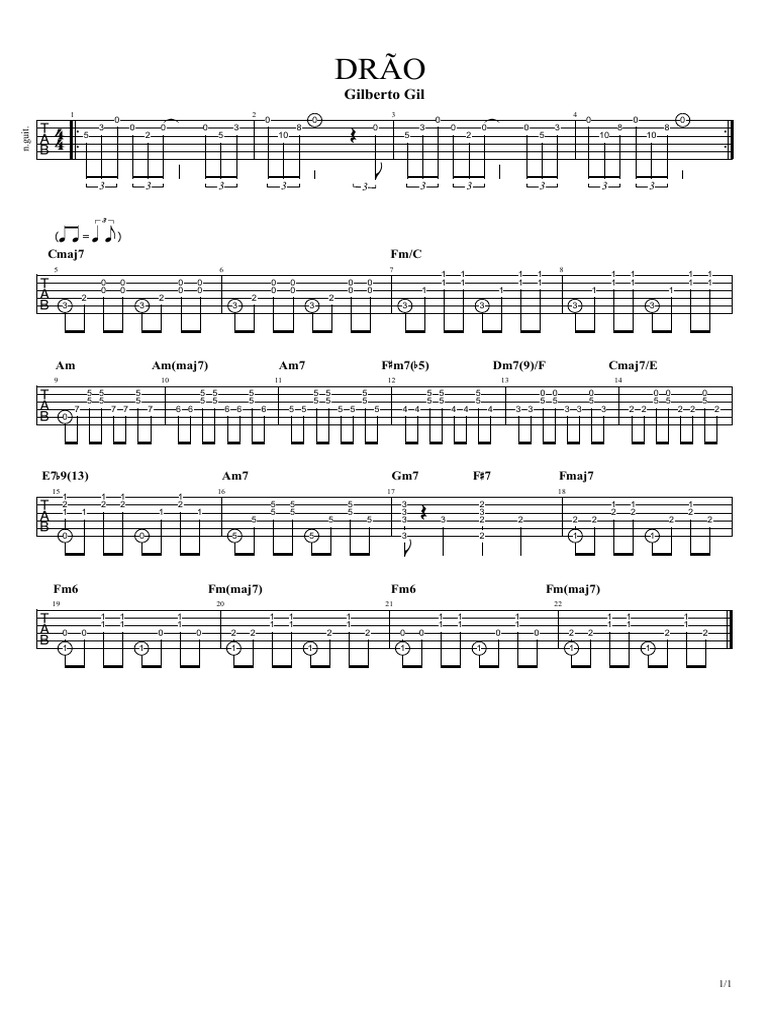 Drão Gilberto Gil TAB | PDF