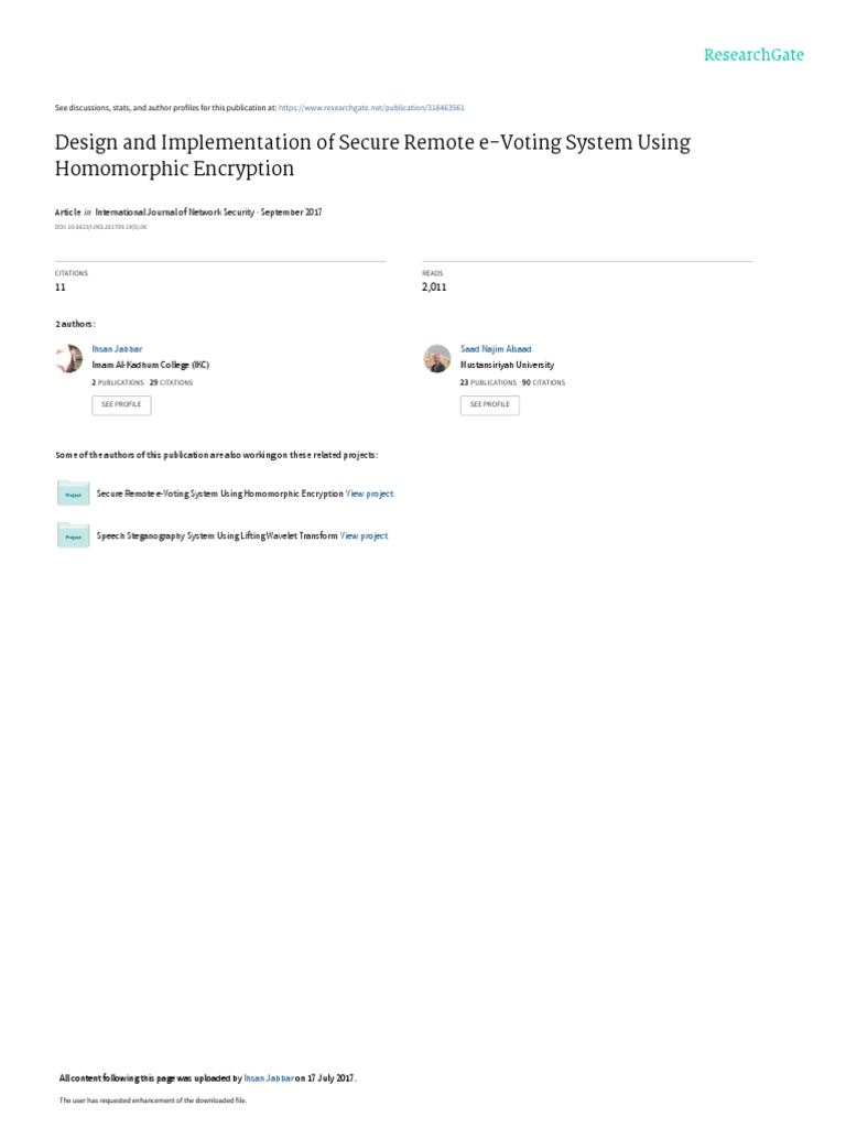Đề Tài 2 Design and Implementation of Secure Remote E-Voting System ...