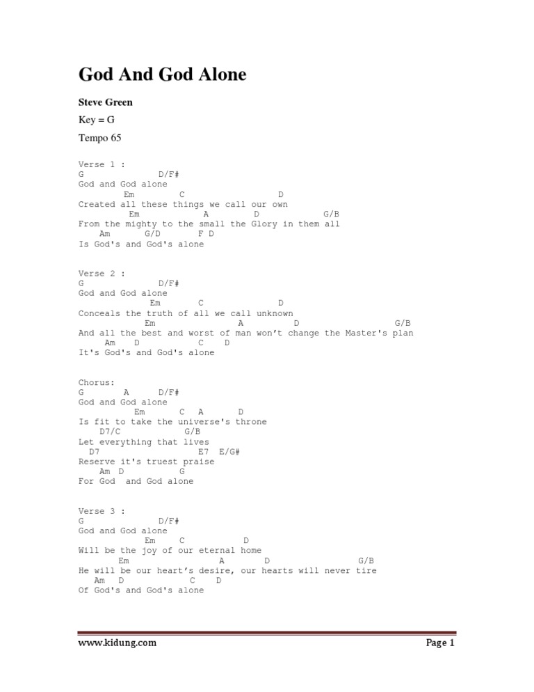 God And God Alone Pdf