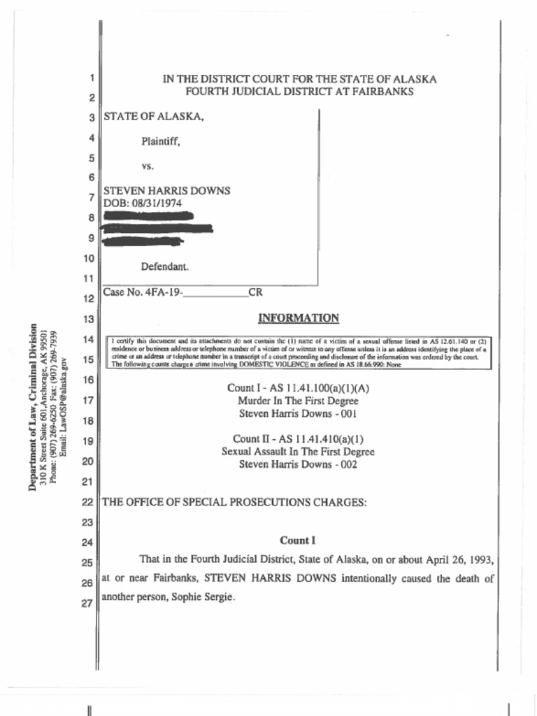 Steven Downs Charging Document | PDF | Dna Profiling | Forensics