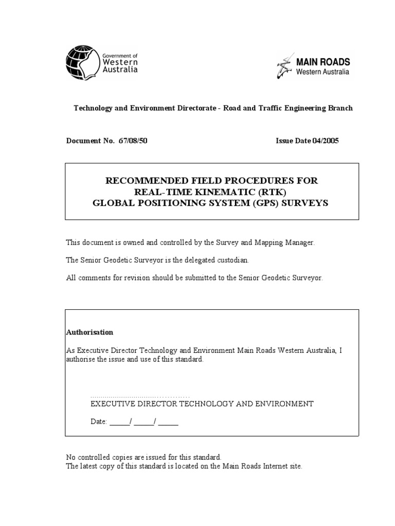 RTK GPS Survey Field Procedures Guide | PDF | Surveying | Geodesy